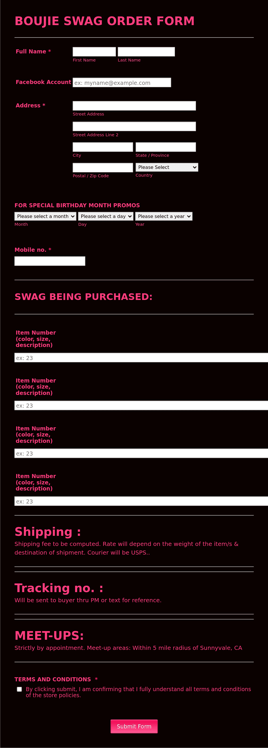 Fashion Ordering Form Template | Jotform