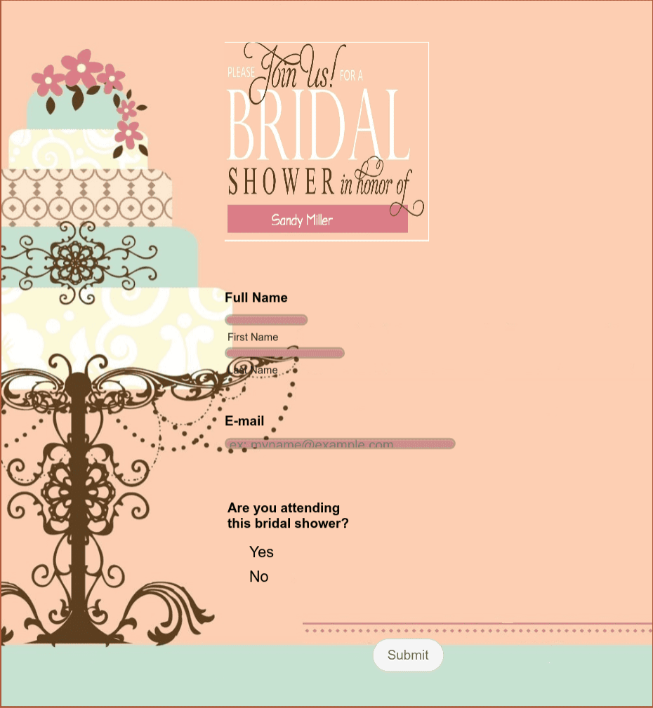 Bridal Shower Form Template | Jotform