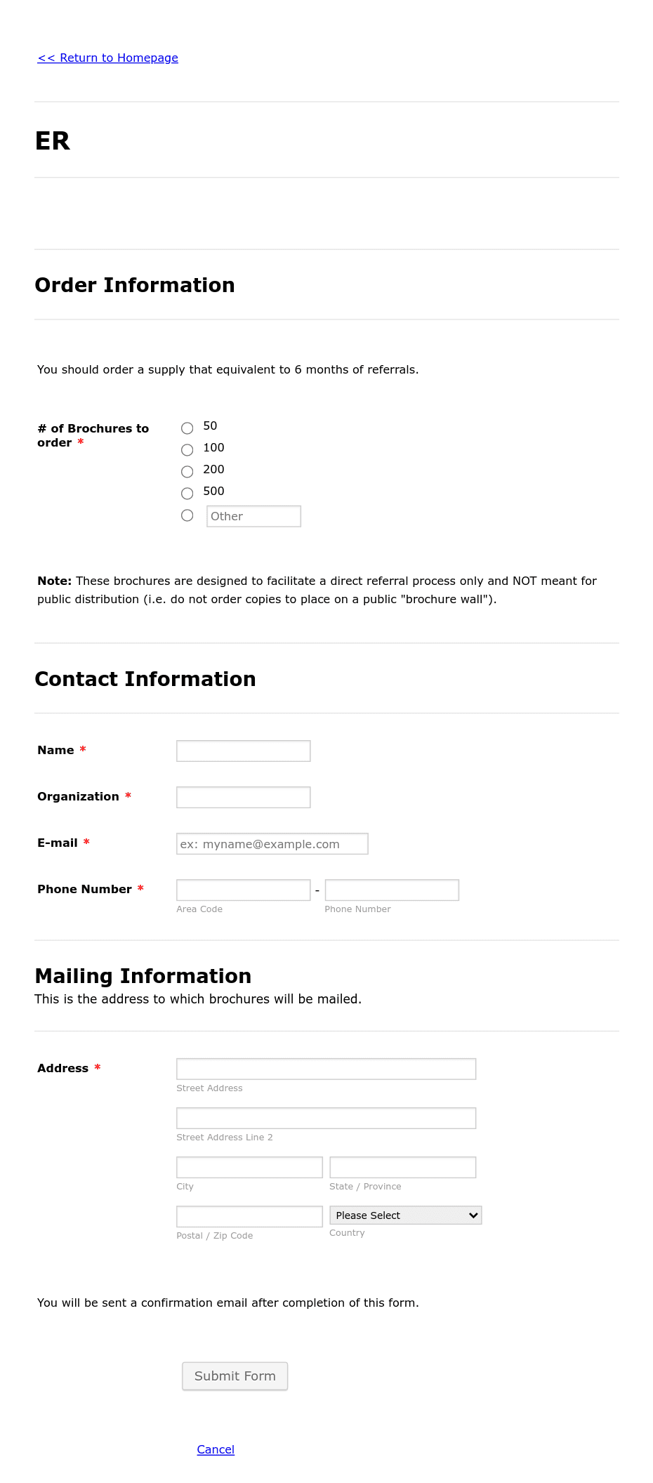 Brochure Order Form Template | Jotform