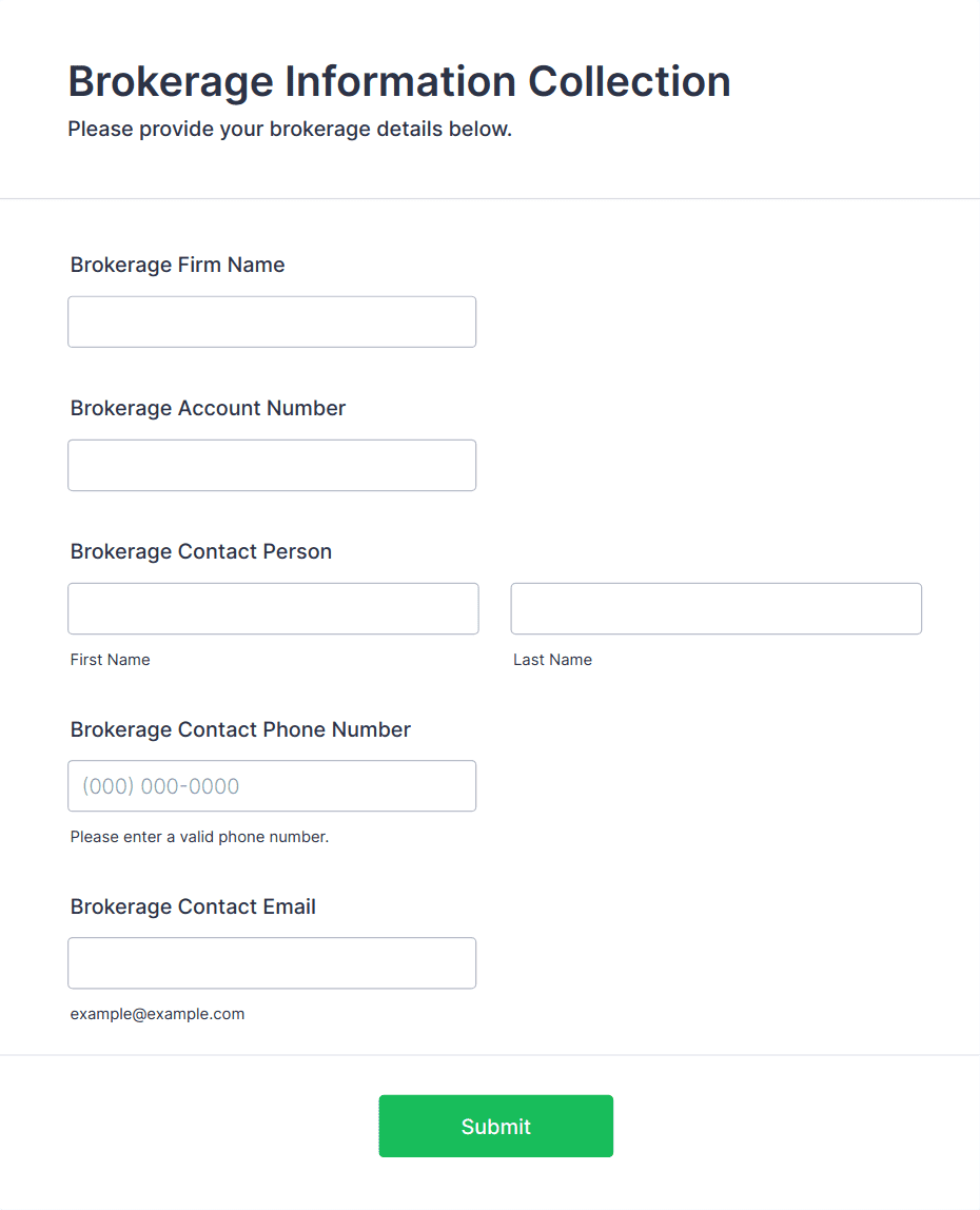 Brokerage Information Collection Form Template | Jotform