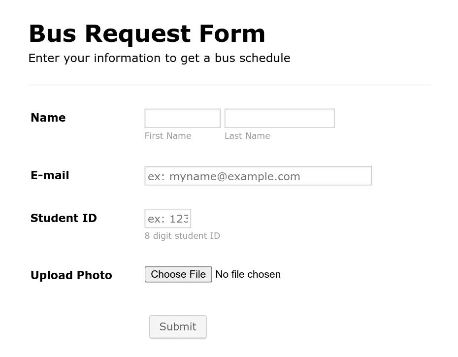 Bus Request Form Template | Jotform