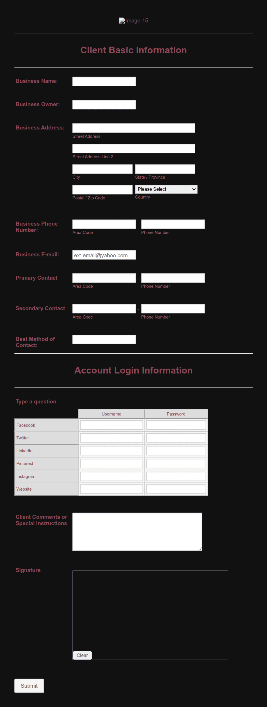 Business Customer Registration Form Template | Jotform