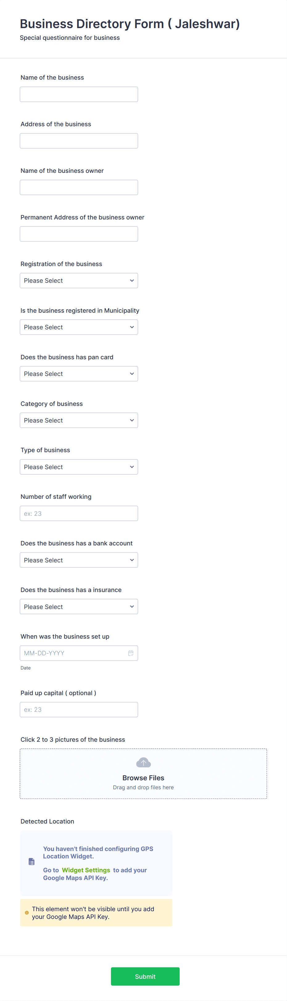 Business Directory Form ( Jaleshwar) Form Template | Jotform