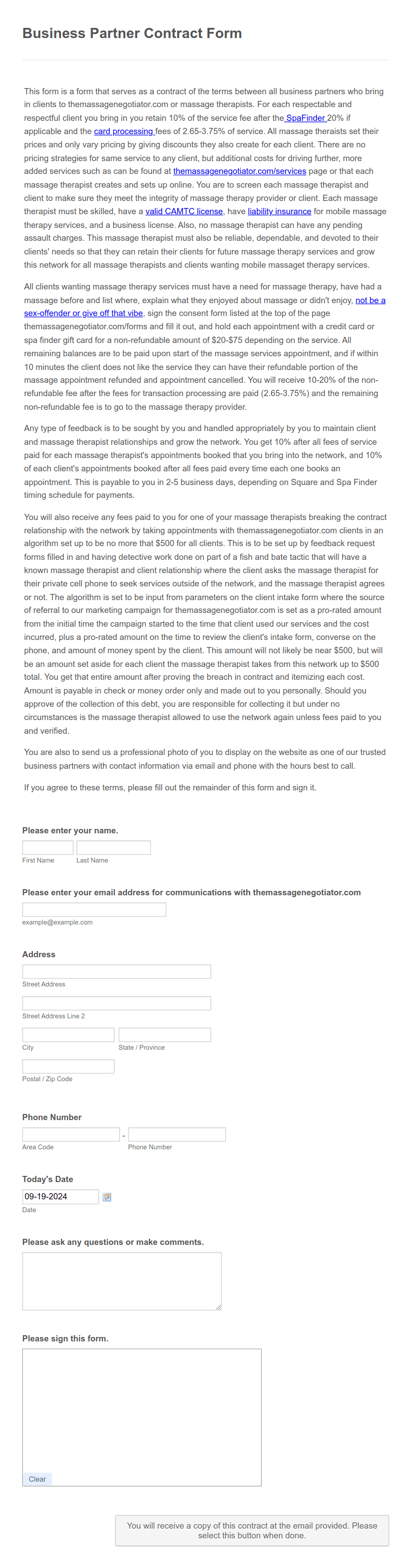 Business Partner Contract Form Template | Jotform