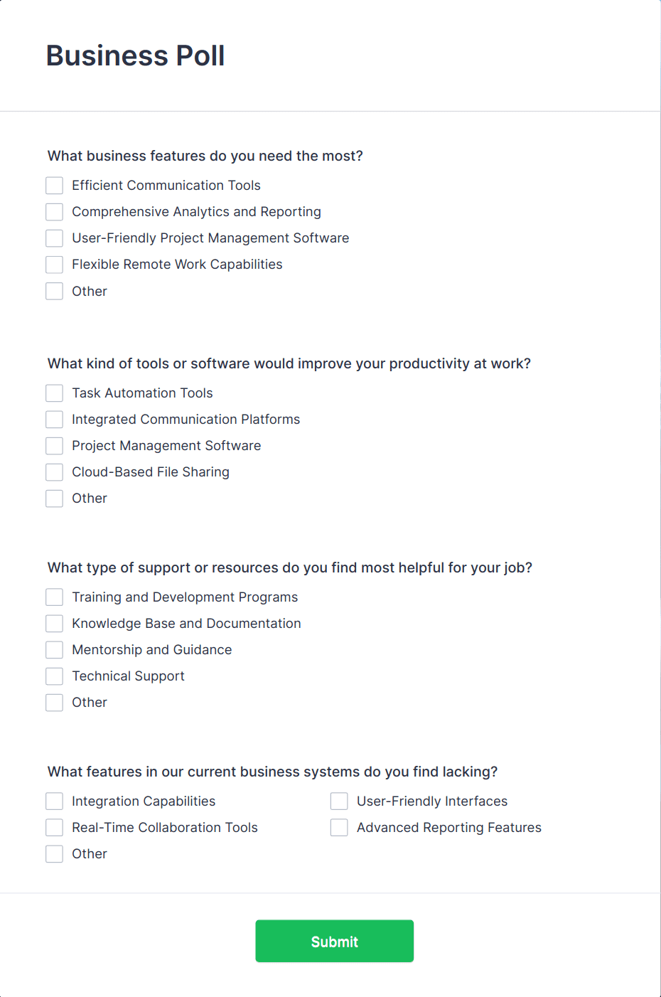 Business Poll Form Template | Jotform