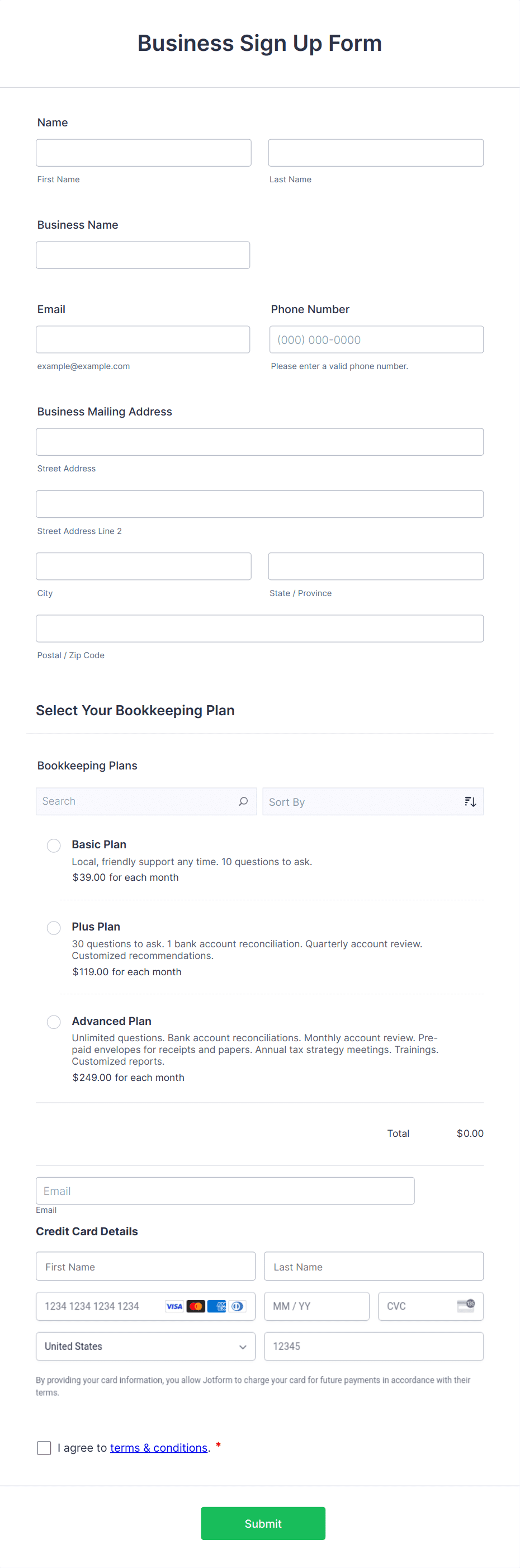 Business Sign Up Form Template | Jotform