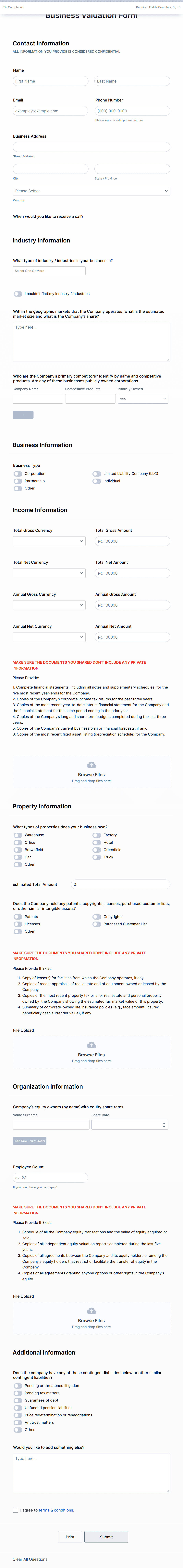 Business Valuation Form Template | Jotform