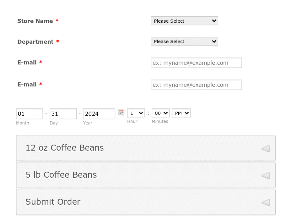 Caffe Ibis Coffee Orders Form Template | Jotform