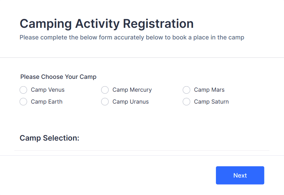 Camping Registration Form Template | Jotform