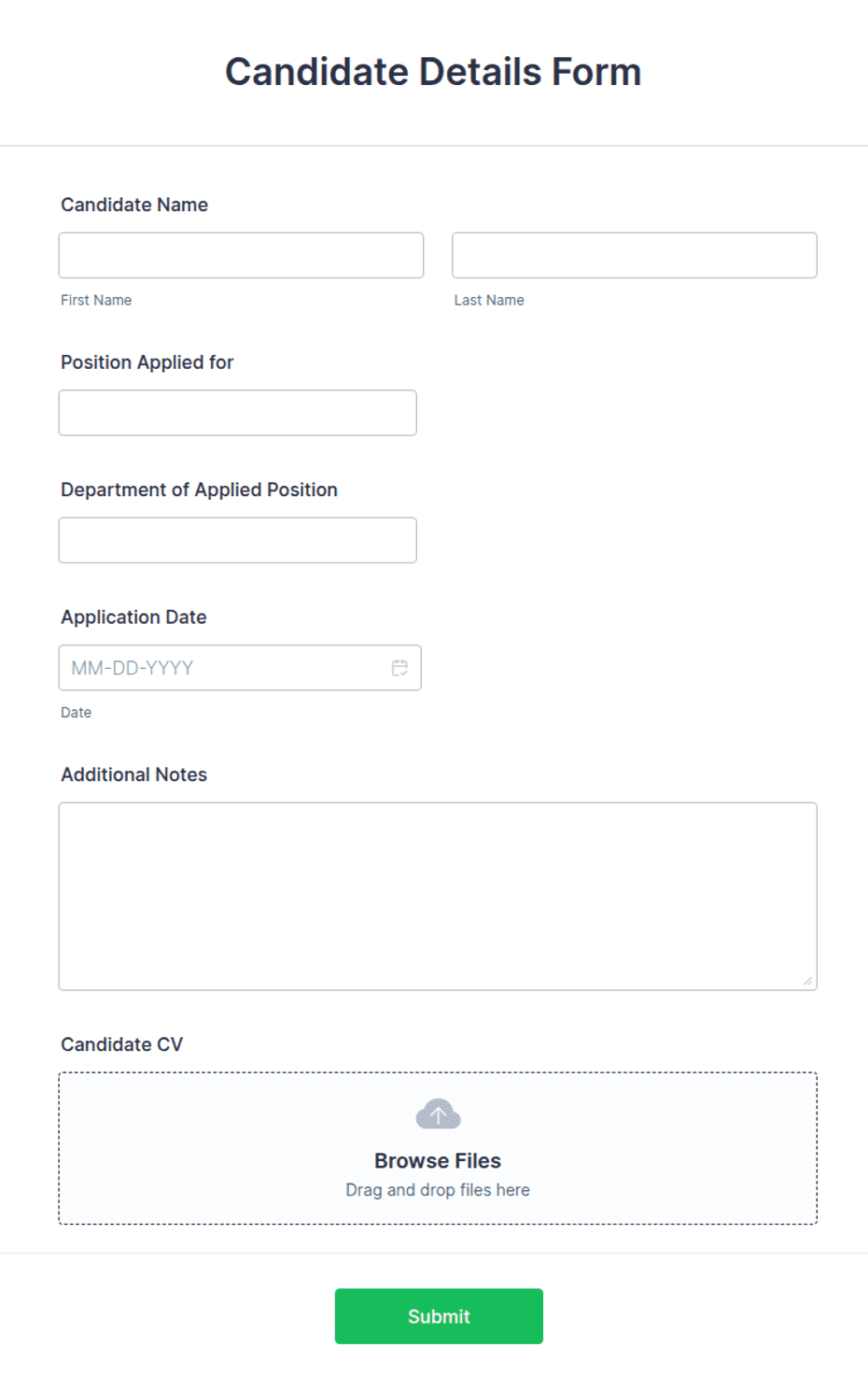 Candidate Details Form Template | Jotform