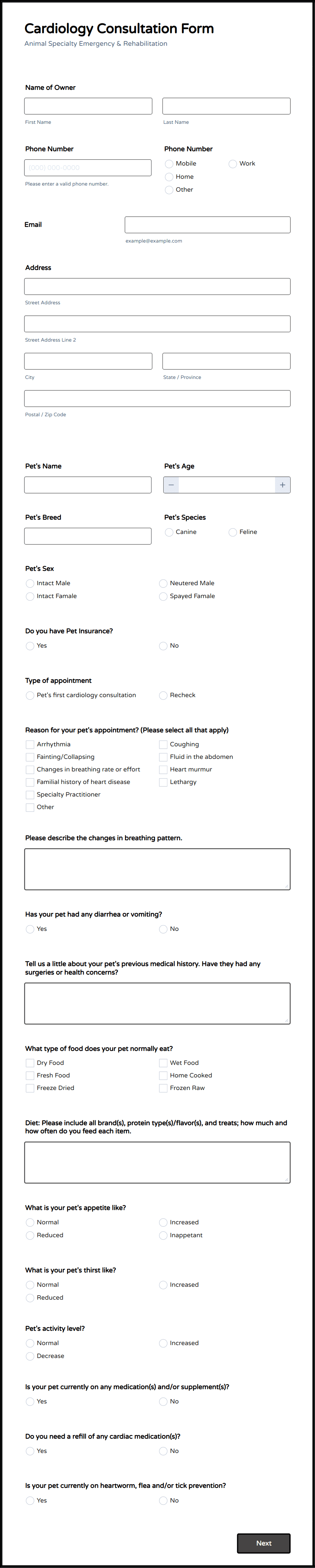 Cardiology Consultation Form Template | Jotform