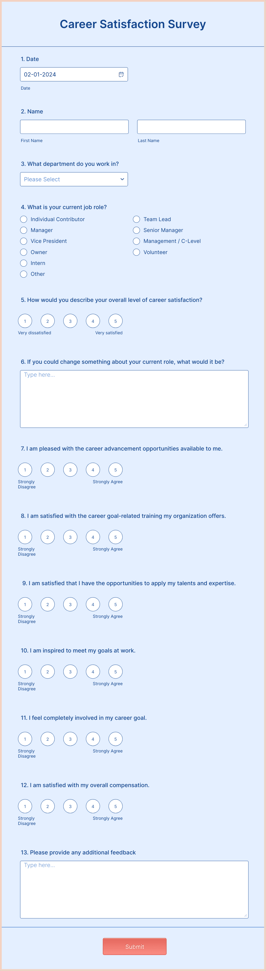 Career Satisfaction Survey Form Template | Jotform