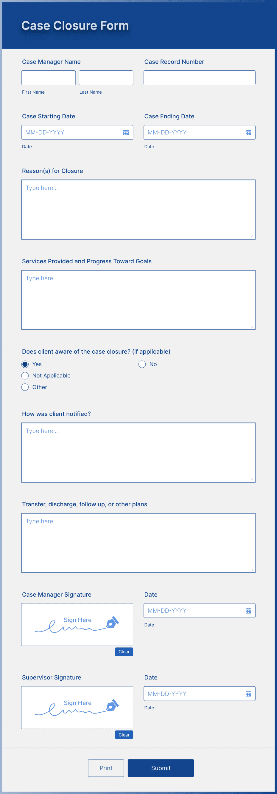 Case Closure Form Template | Jotform