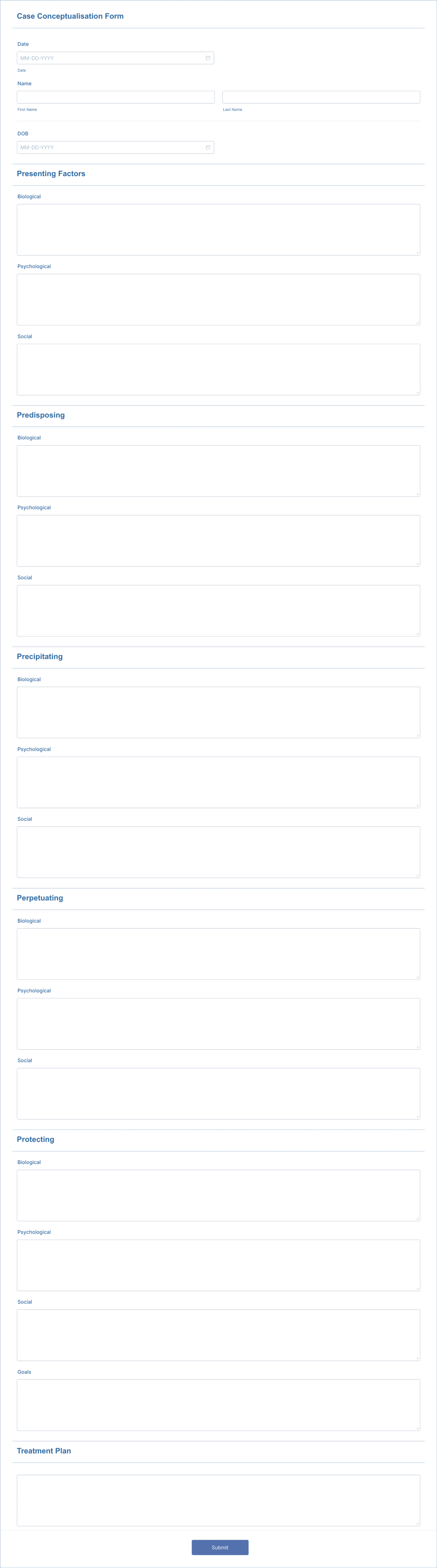 Case Conceptualisation Form Template | Jotform