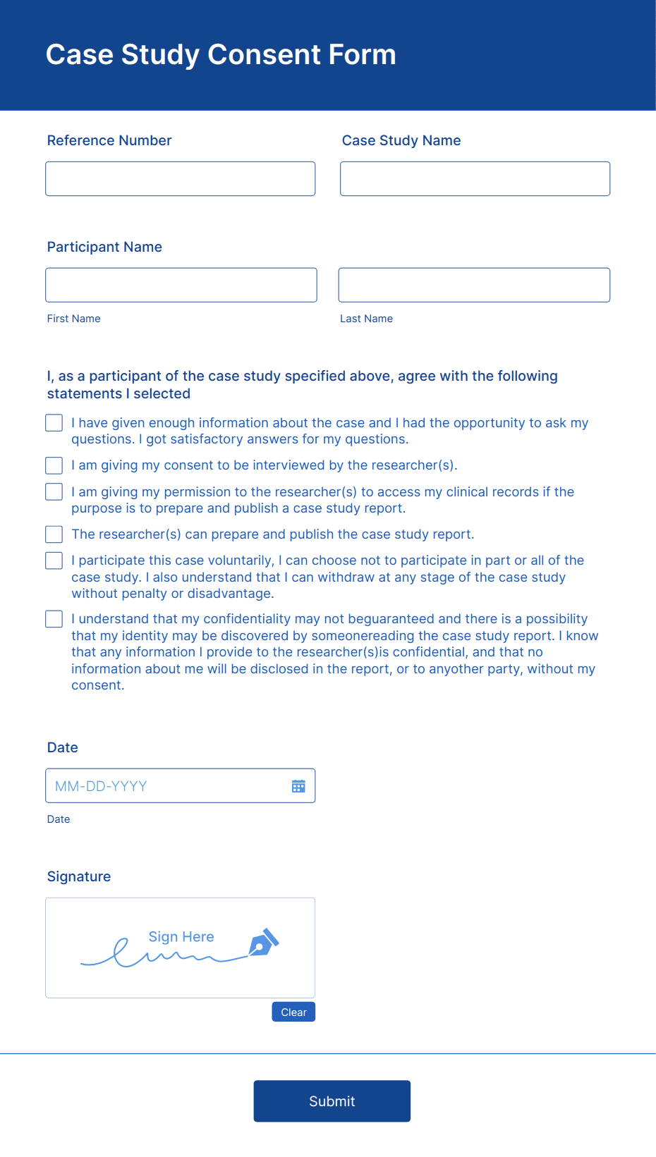 Case Study Consent Form Template | Jotform