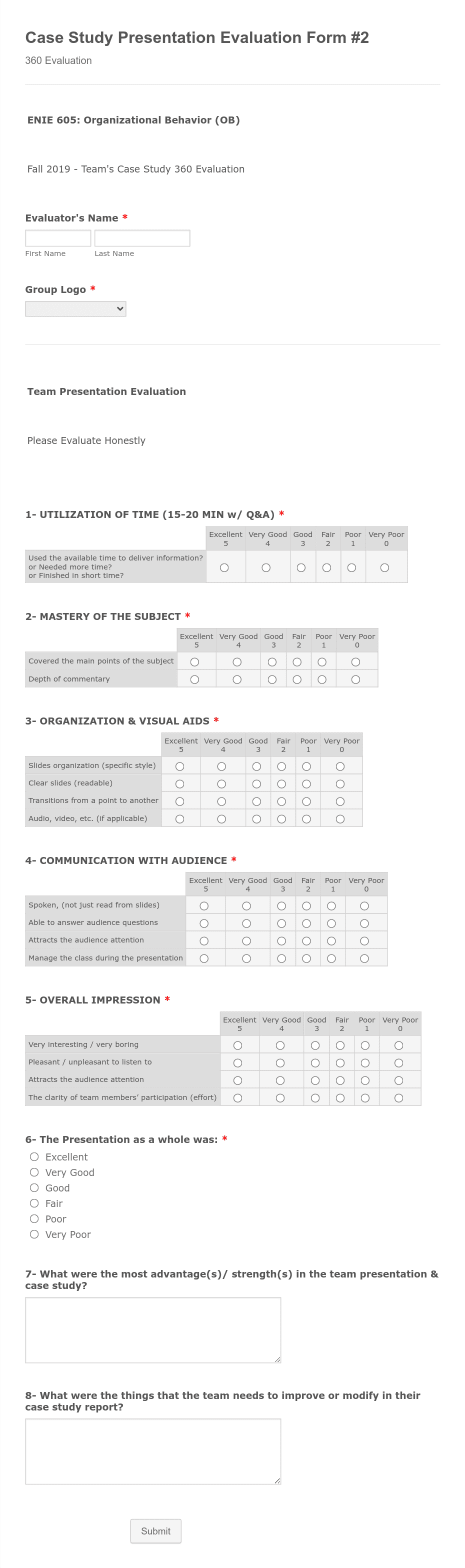 Case Study Evaluation Form Template | Jotform