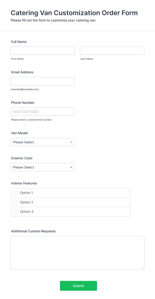 Catering Order Form Template | Jotform