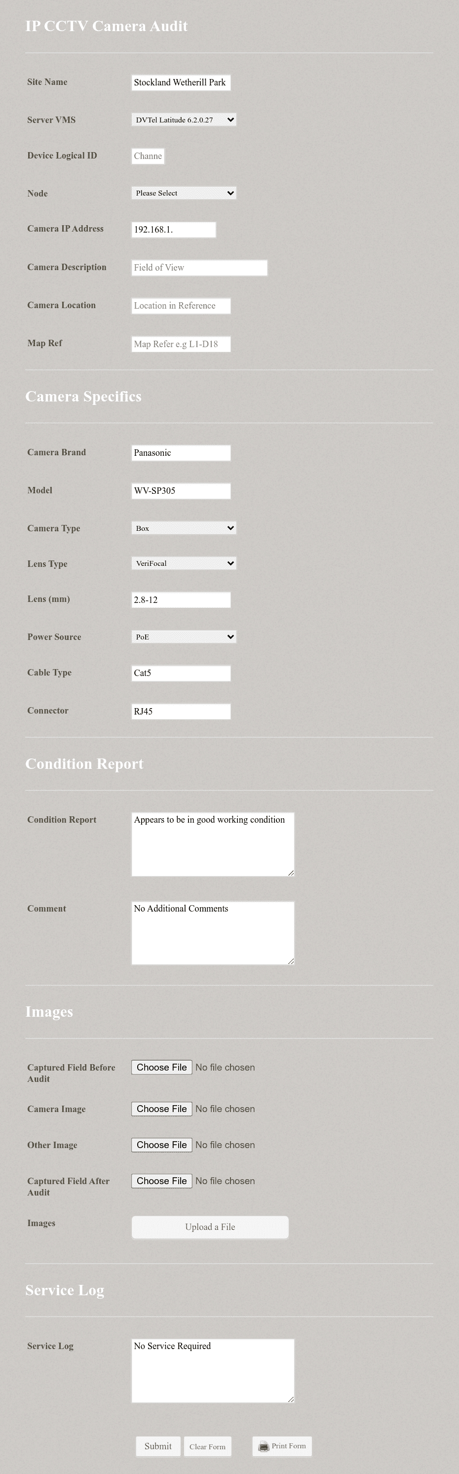 System Audit IP based camera Form Template | Jotform