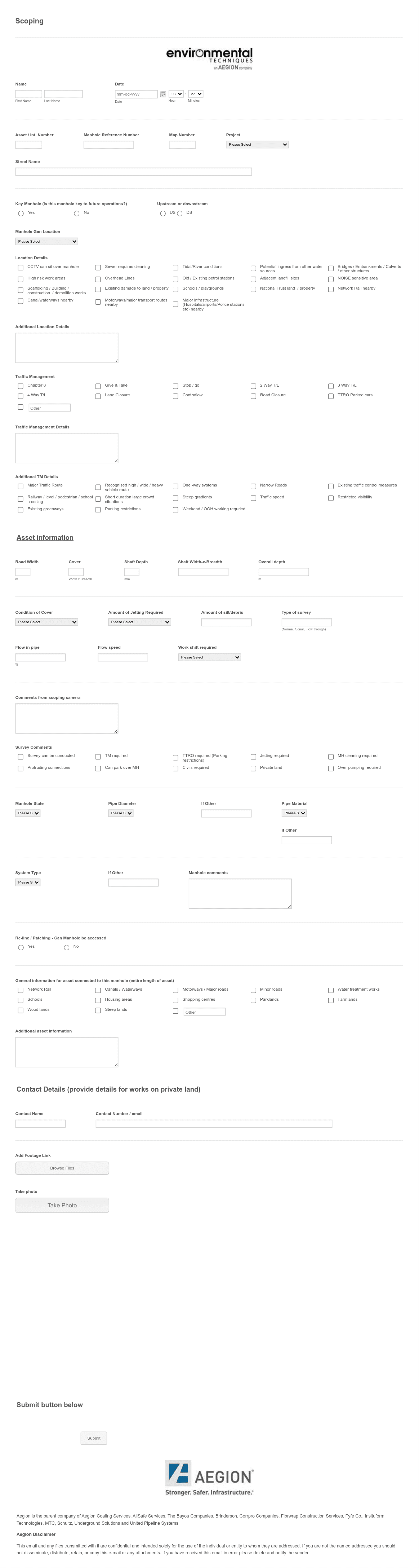 CCTV Scoping Form Template | Jotform