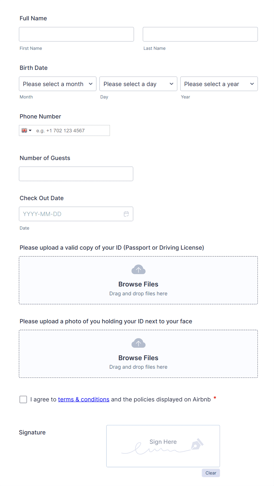 Check-In Form - Airbnb Form Template | Jotform