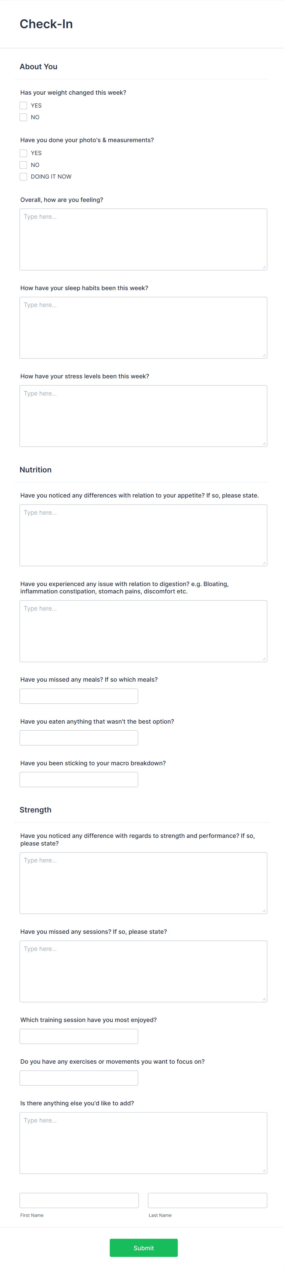 Check-In Form Template | Jotform