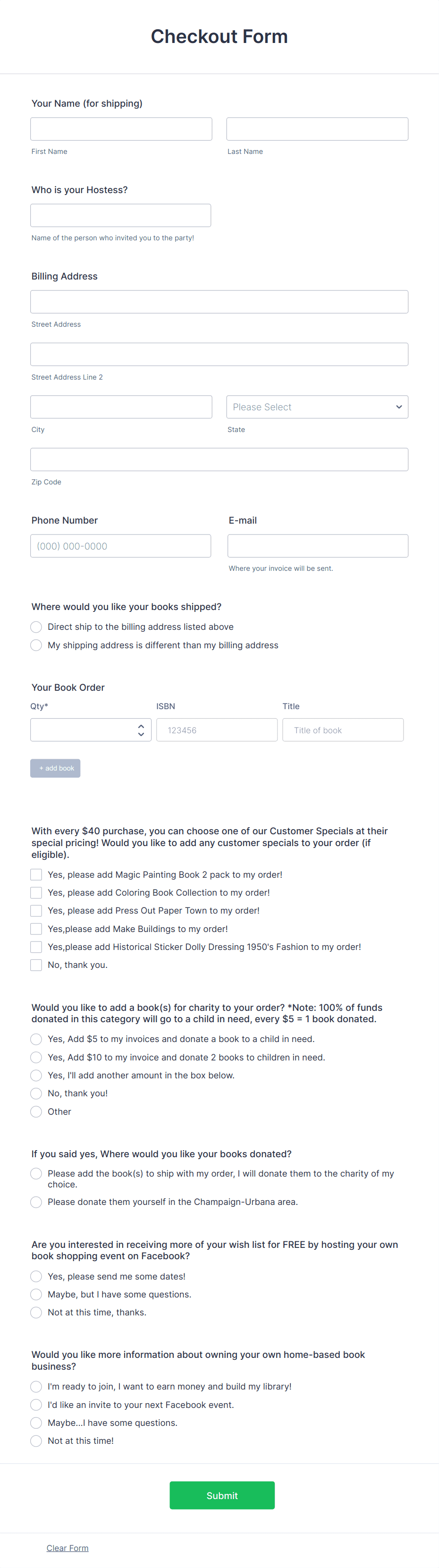 Checkout Form Template | Jotform