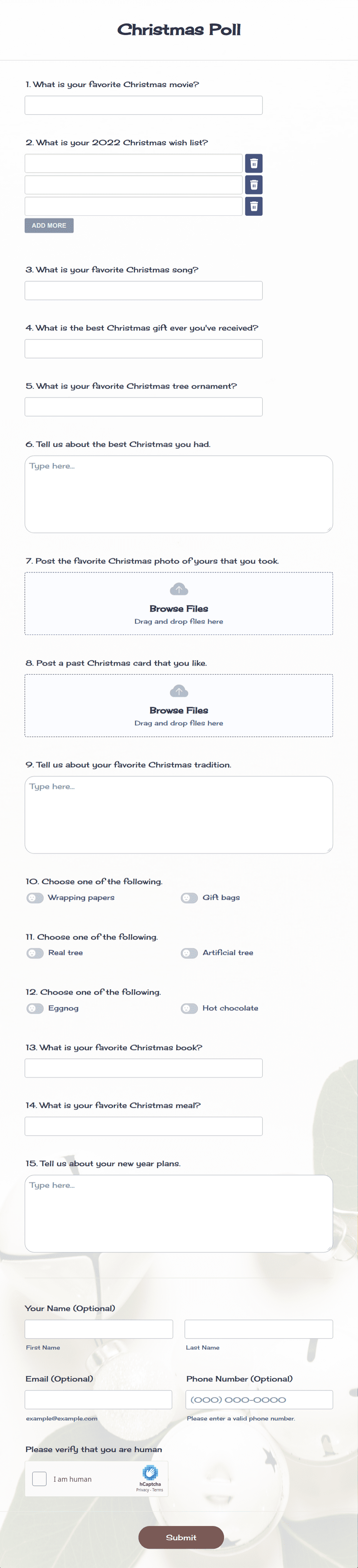 Christmas Poll Form Template | Jotform