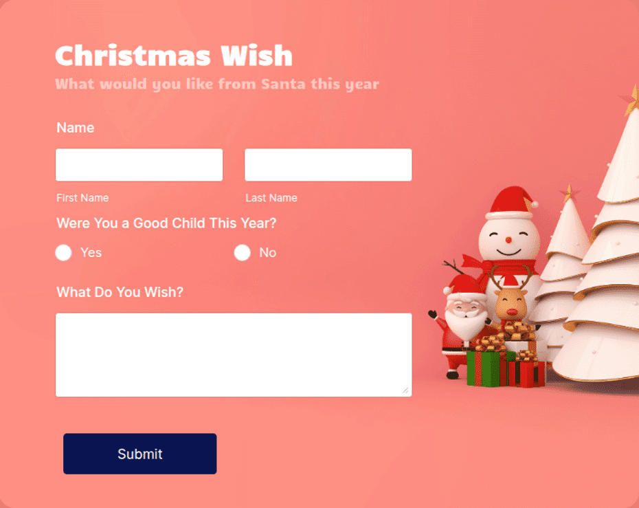 Christmas Wish List Form Template | Jotform
