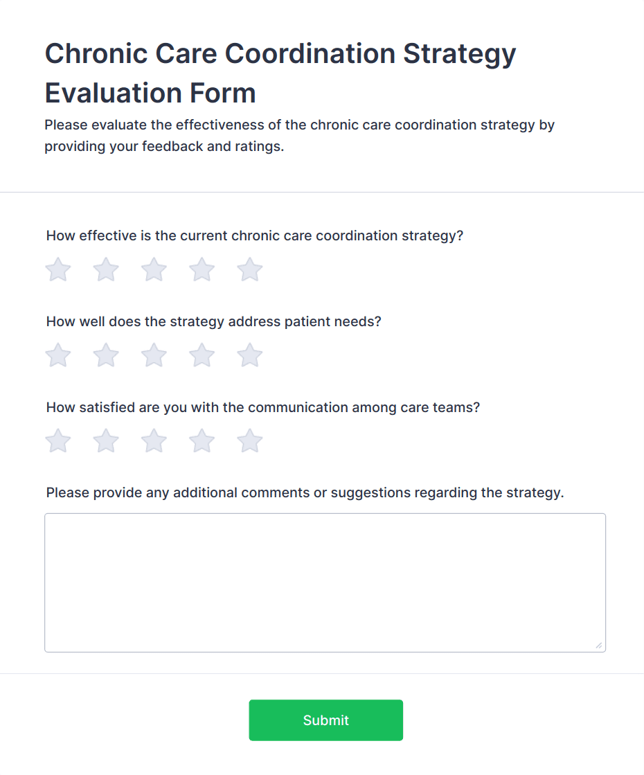 Chronic Care Coordination Strategy Evaluation Form Template | Jotform