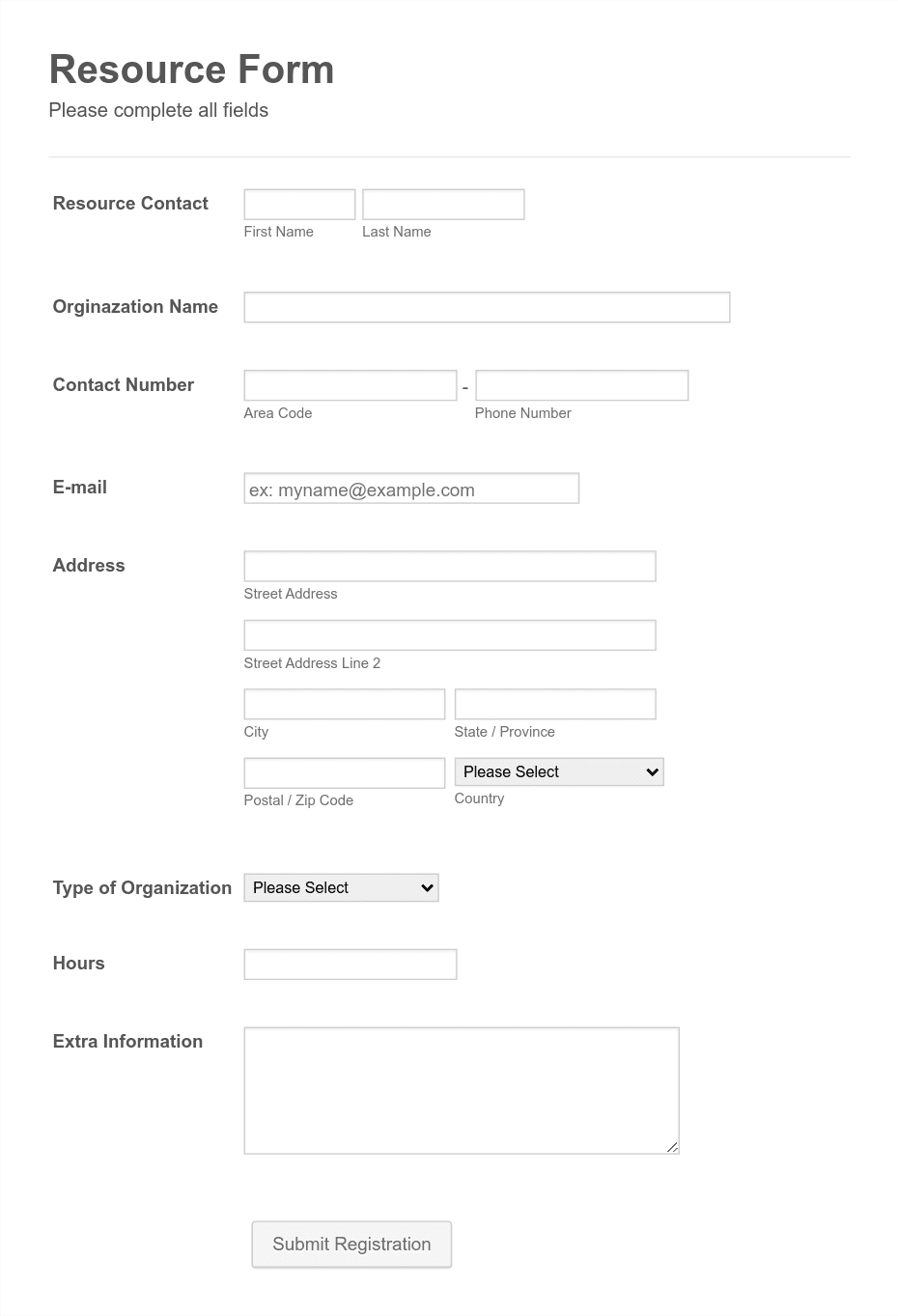 CHW Resource Form Template | Jotform