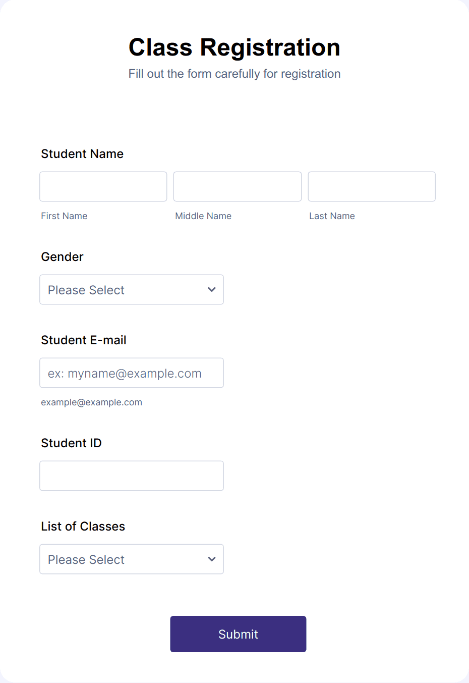 Class Registration Form Template | Jotform