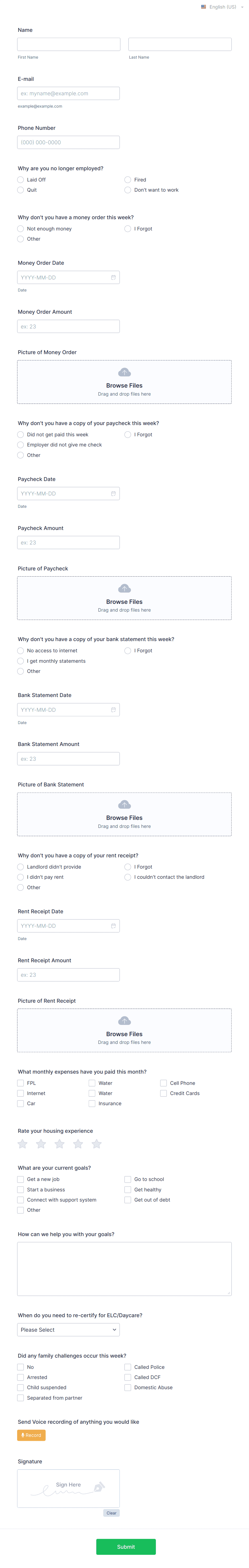 Client Documentation Information Request Form Template | Jotform
