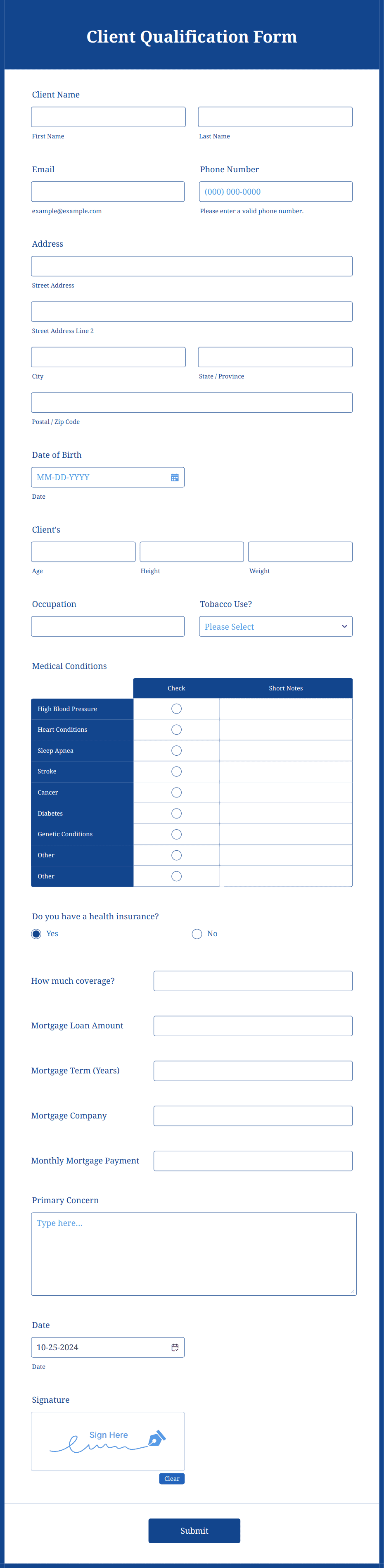 Client Qualification Form Template | Jotform