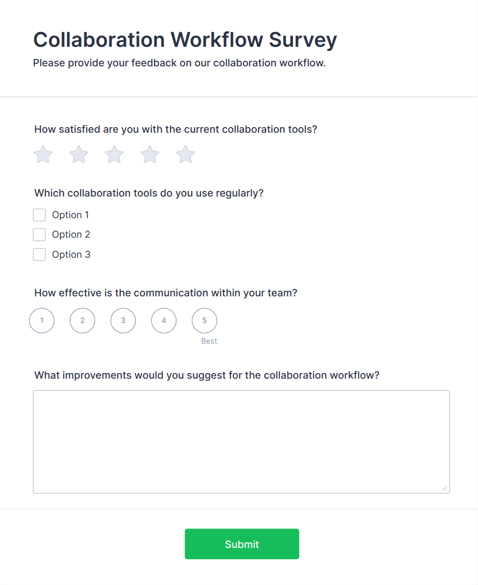 Collaboration Workflow Survey Form Template | Jotform