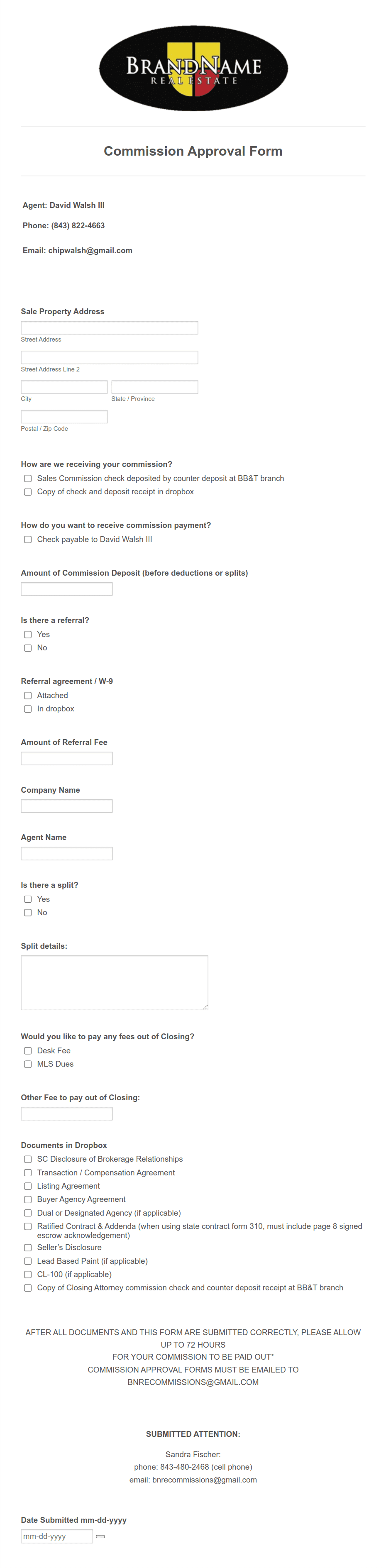 Commission Approval Form Template | Jotform