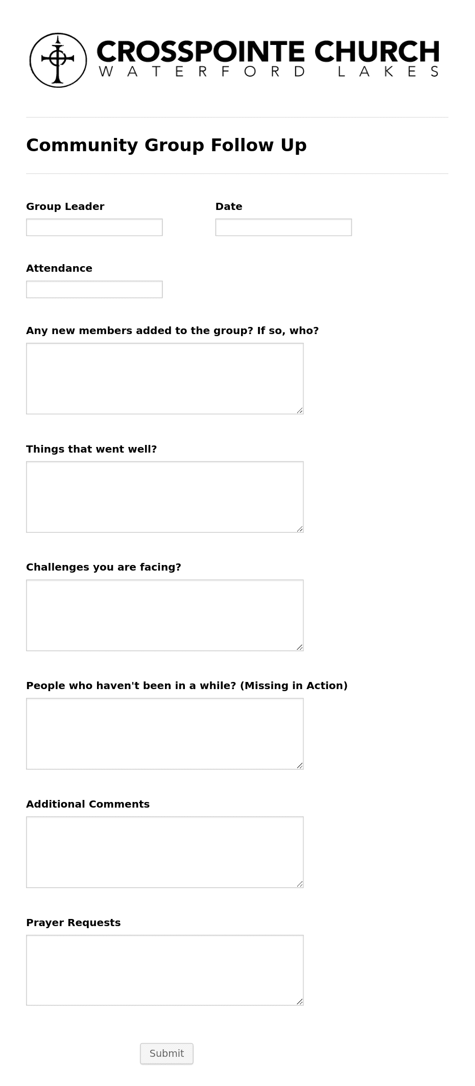 Community Group Follow Up Form Template | Jotform