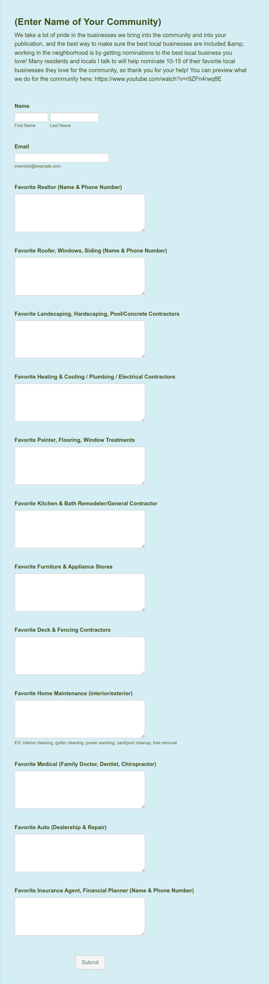 Community Meet Up Form Template | Jotform
