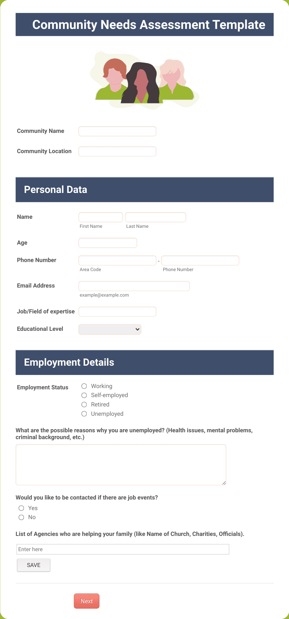Community Needs Assessment Template Form Template | Jotform