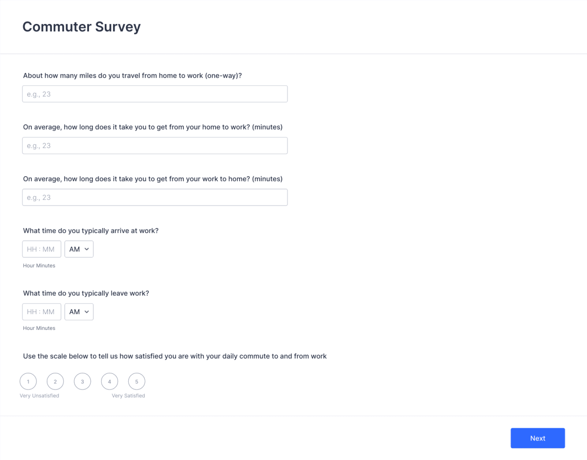 Commuter Survey Form Template | Jotform