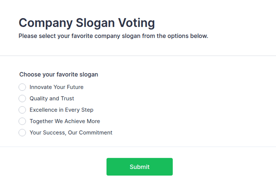 Company Slogan Voting Form Template | Jotform