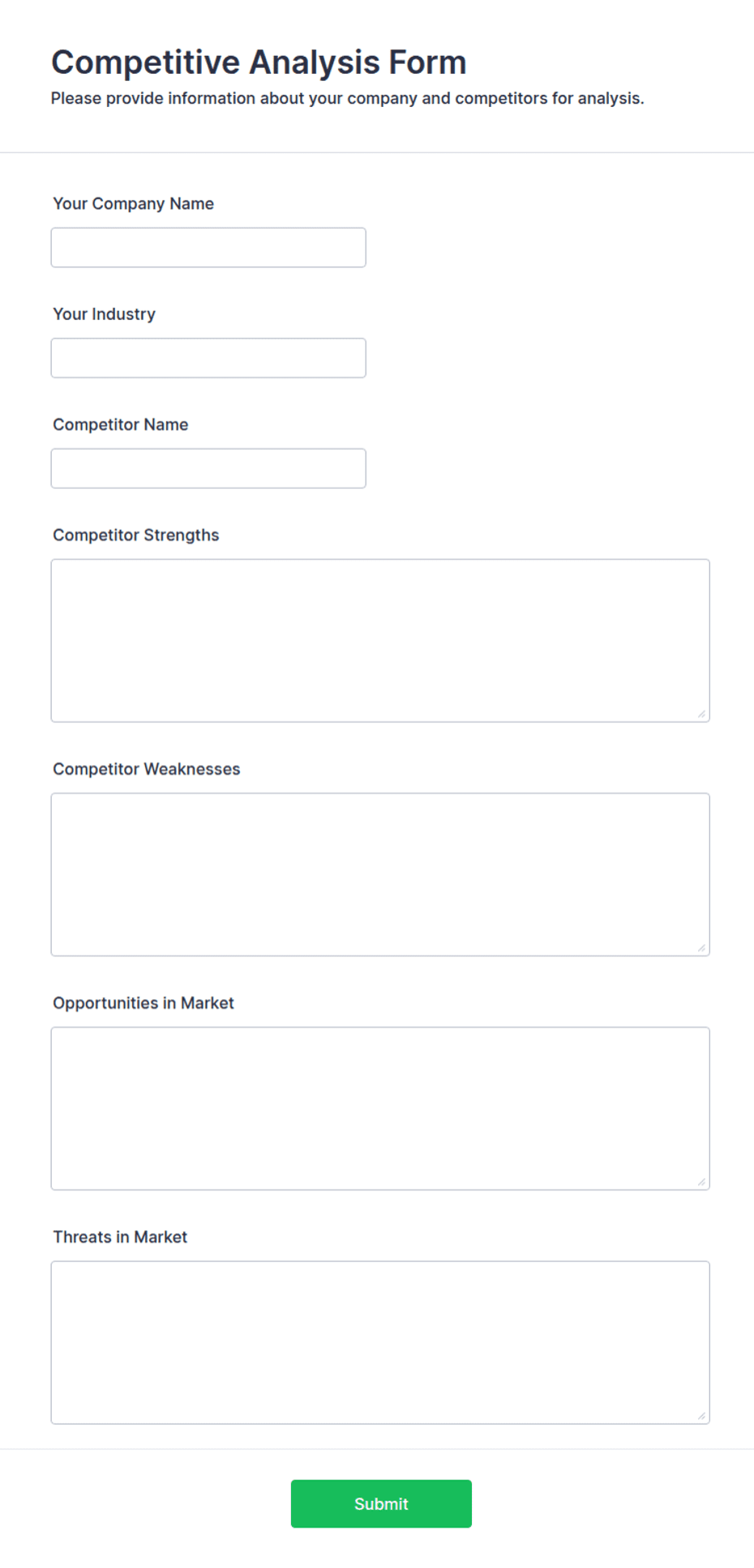 Competitive Analysis Form Template | Jotform