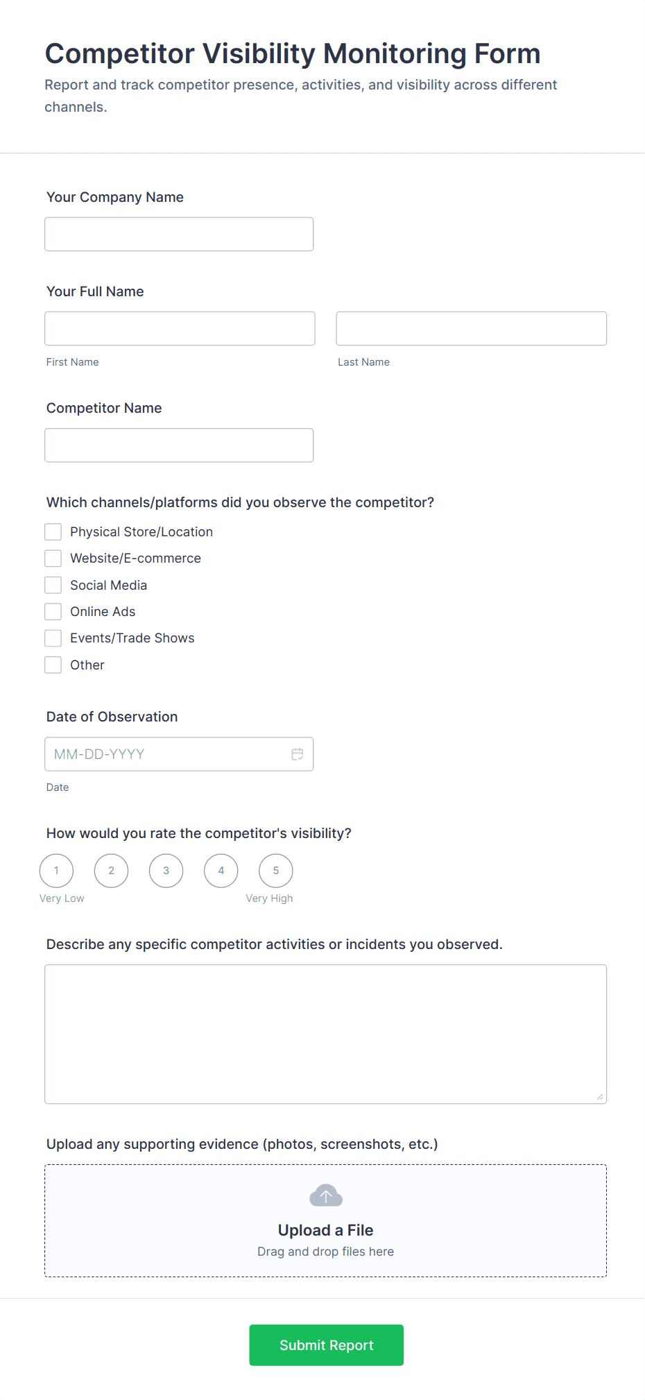 Competitor Visibility Monitoring Form Template | Jotform