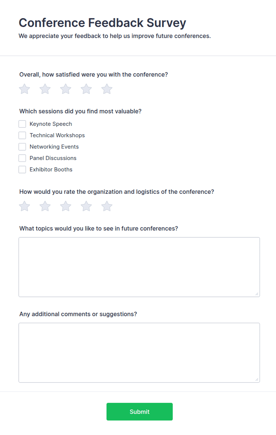 Conference Feedback Survey Form Template | Jotform