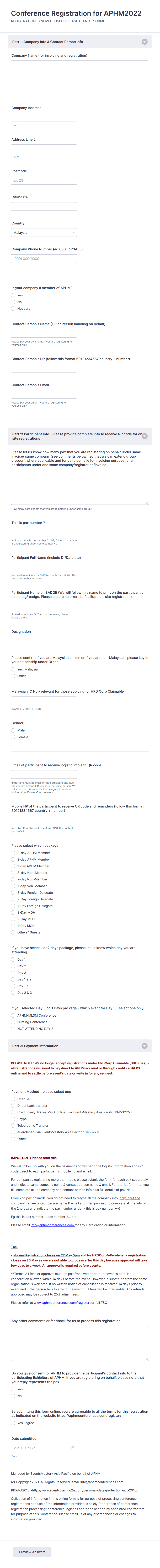 Conference registrations Form Template | Jotform