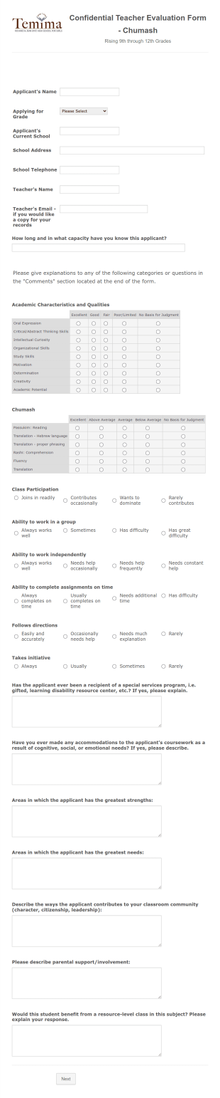 Teacher Progress Report Template Form Template | Jotform