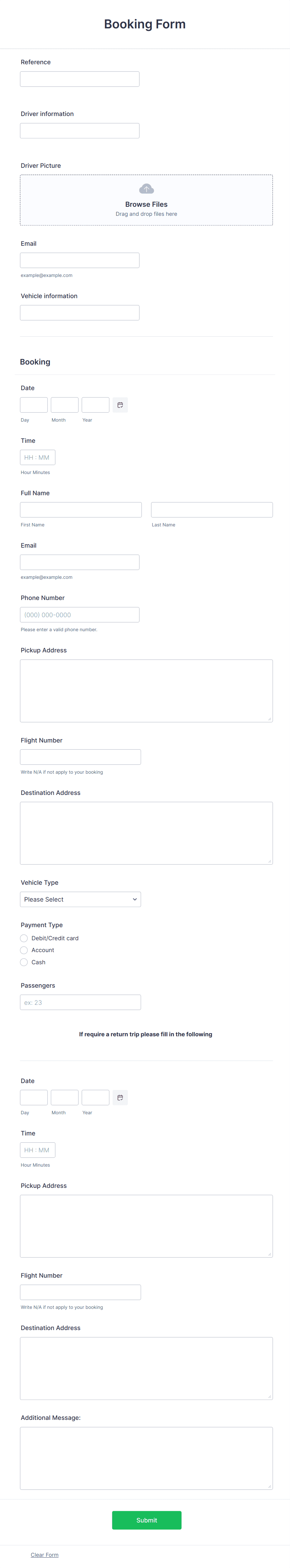 Confirmation of Booking Form Template | Jotform