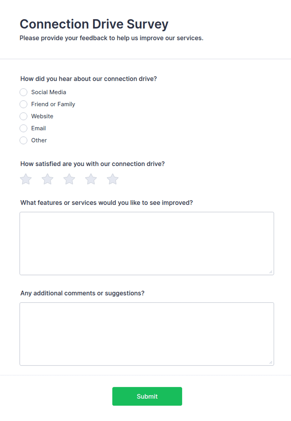 Connection Drive Survey Form Template | Jotform