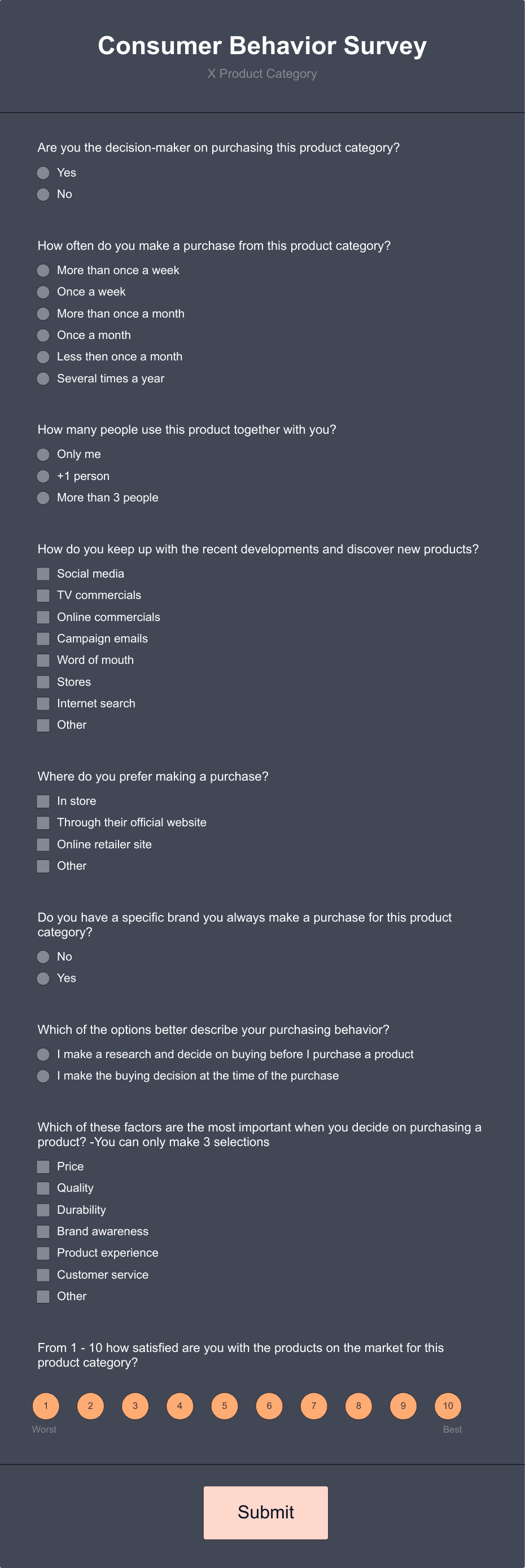 Consumer Behavior Survey Form Template | Jotform