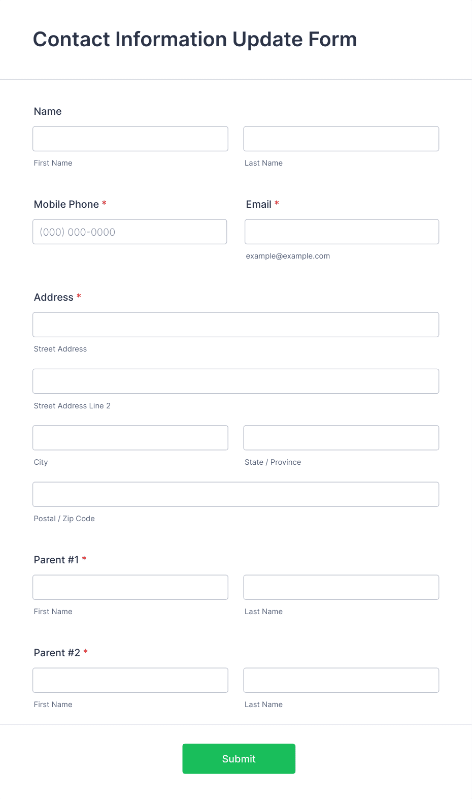 Contact Information Update Form Template | Jotform