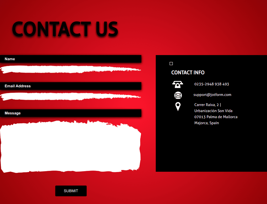 Contact Page - Styled Textbox and Responsive Form Template | Jotform